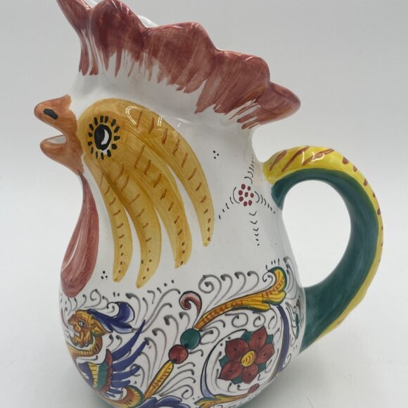 Deruta | Dining | Italian Handpainted Rooster Ceramic Pitcher From ...